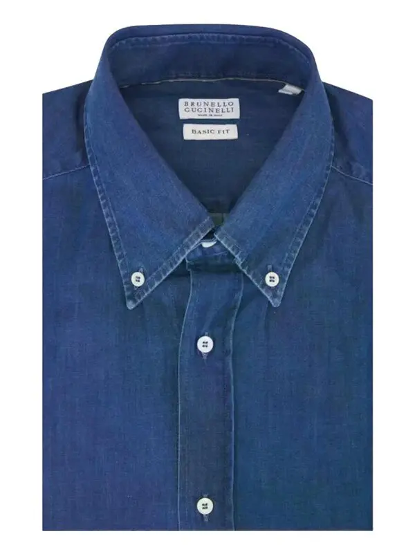 Brunello Cucinelli Buttoned Cotton Shirt - Blue