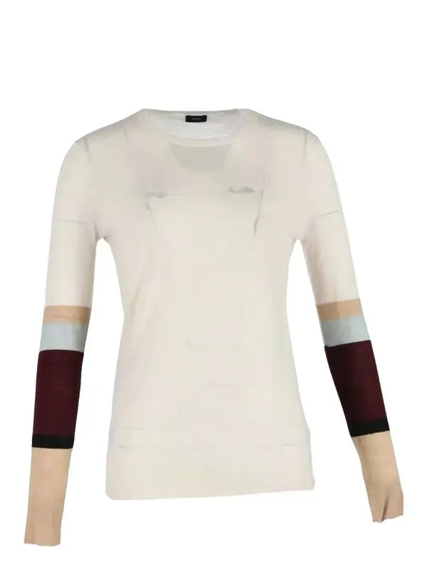 JOSEPH Colourblock Crew-neck Top - White