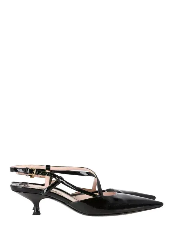 Miu Miu Pointed-toe Kitten-heel Pumps - Black