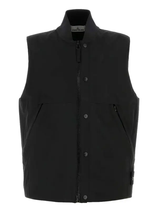 Stone Island Zip-up Gilet - Black