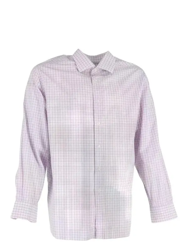 Giorgio Armani Check-pattern Long-sleeve Shirt - White