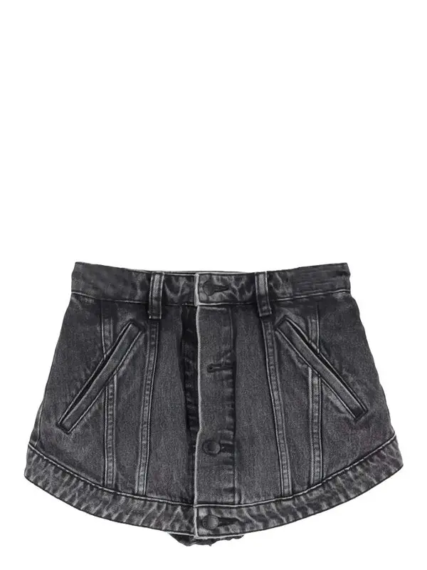 ALEXANDER WANG Buttoned Denim Skort - Grey