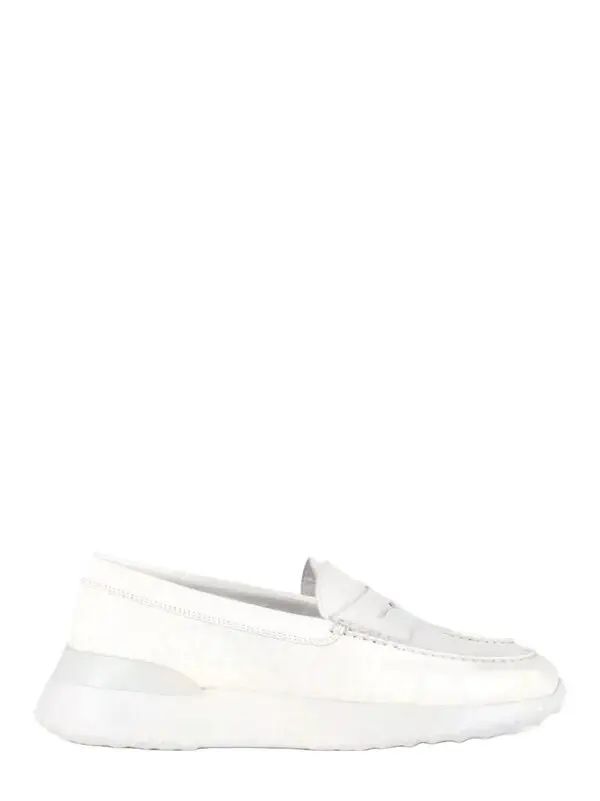 TOD'S Croc-embossed Leather Loafers - White
