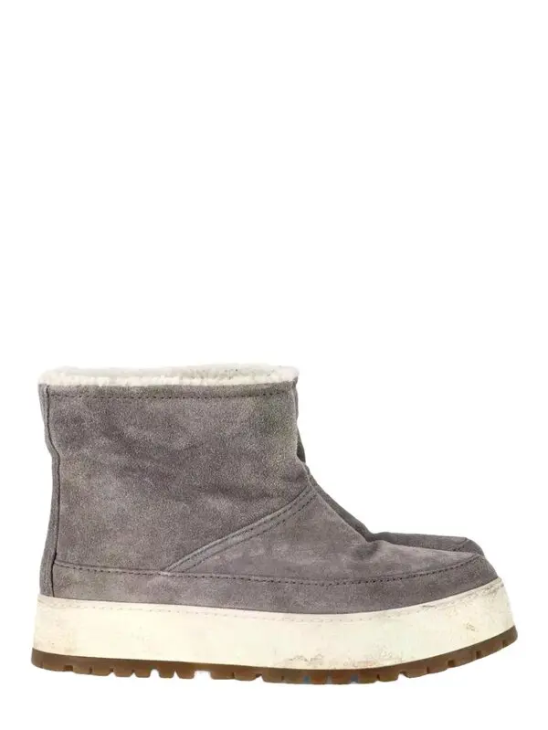 Prada Suede Platform Ankle Boots - Grey
