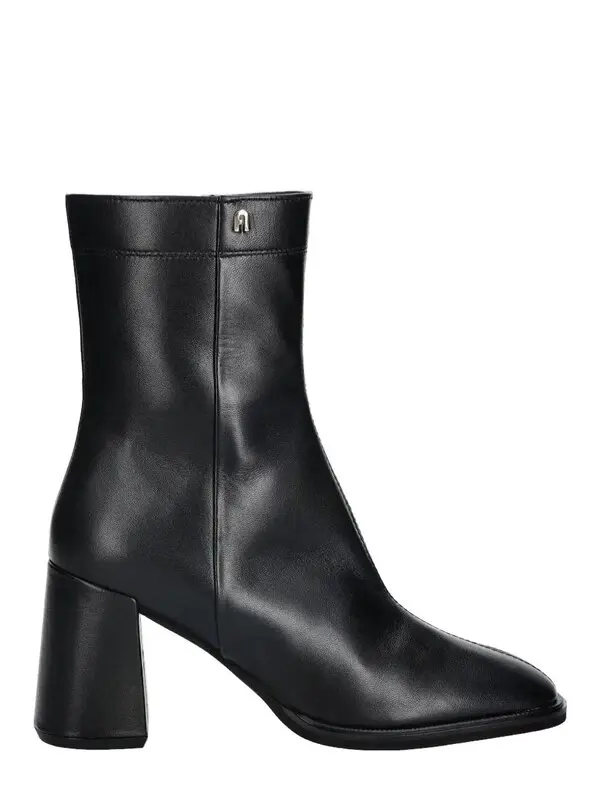 Furla Square Heel Zip Boots - Black