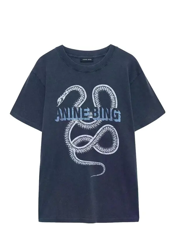 ANINE BING Lili Snake T-shirt - Blue