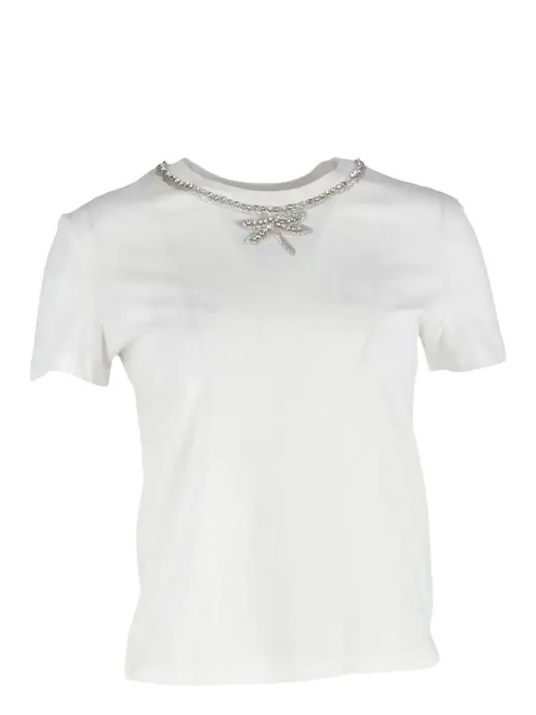 Maje Embellished Neck T-shirt - White