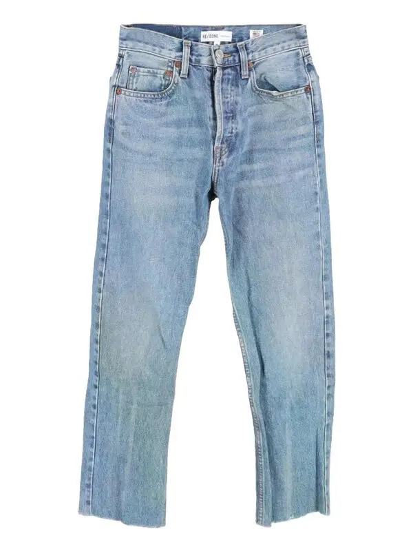 RE/DONE Raw-hem Straight-leg Jeans - Blue