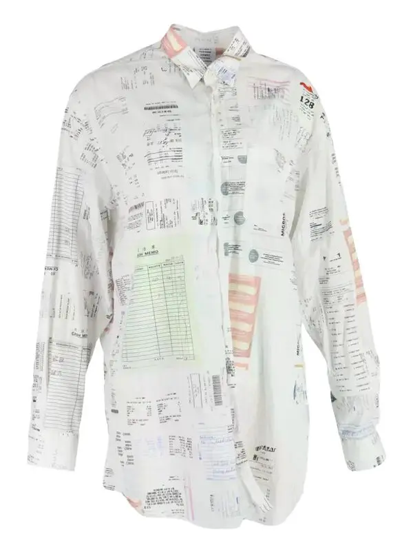 Vetements 2019 Receipt Print Shirt - White
