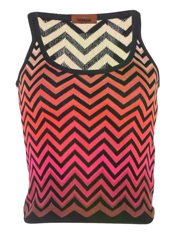 Missoni Chevron-printed Tank Top - Pink