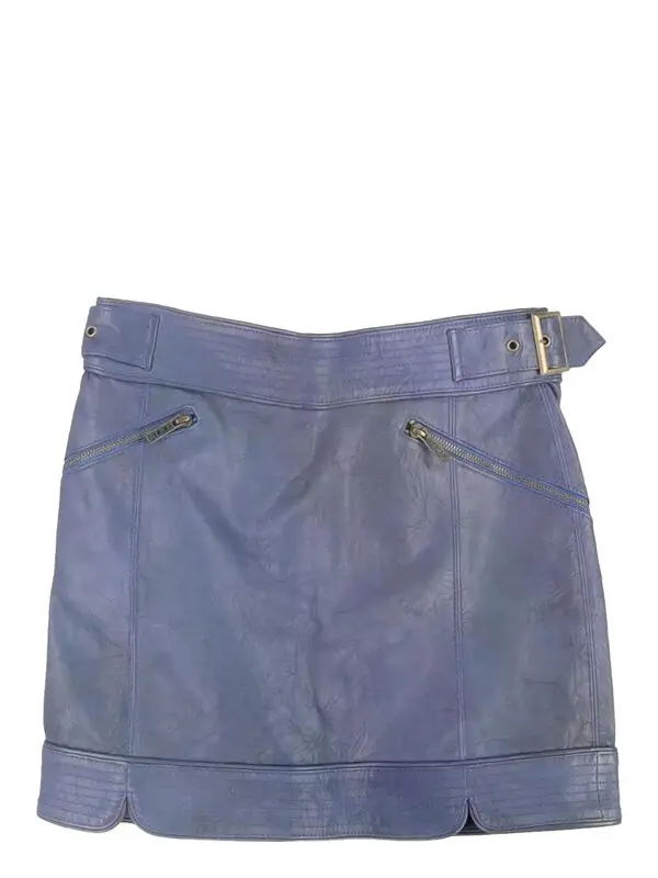Alice By Temperley Leather Belted Mini Skirt - Blue