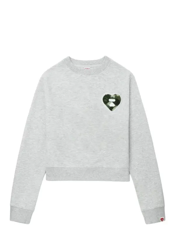 A BATHING APE Camouflage Heart Patch Knitwear - Grey