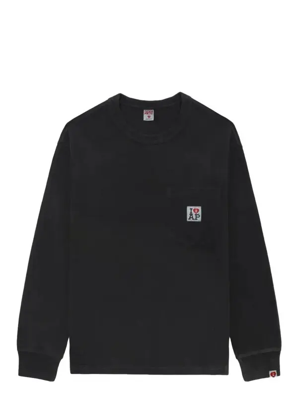 A BATHING APE Long-sleeve T-shirt With Chest Pocket - Black