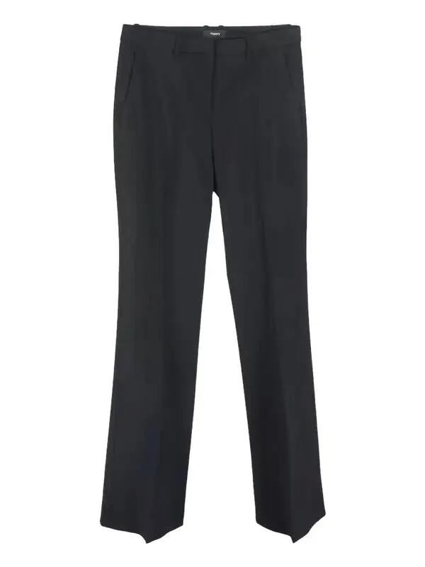 Theory Wide-leg Wool Trousers - Black