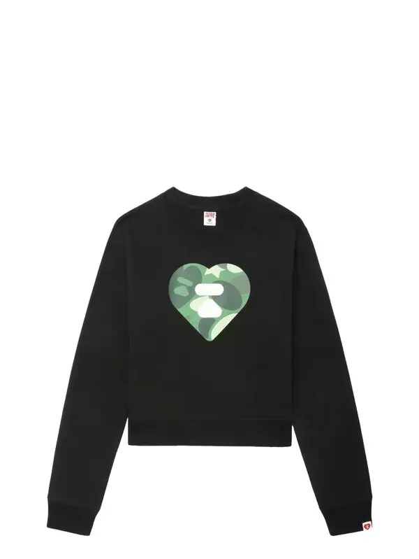 A BATHING APE Camouflage Heart-print Sweatshirt - Black