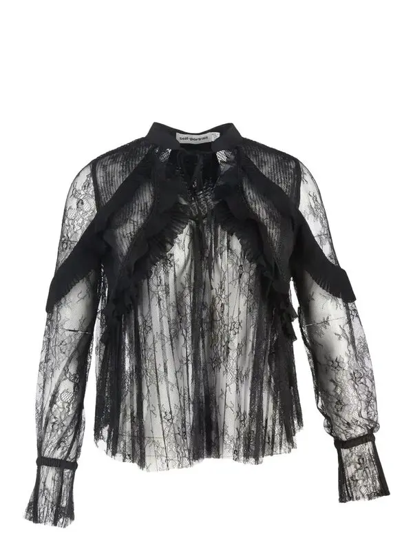 SELF-PORTRAIT Lace Blouse - Black