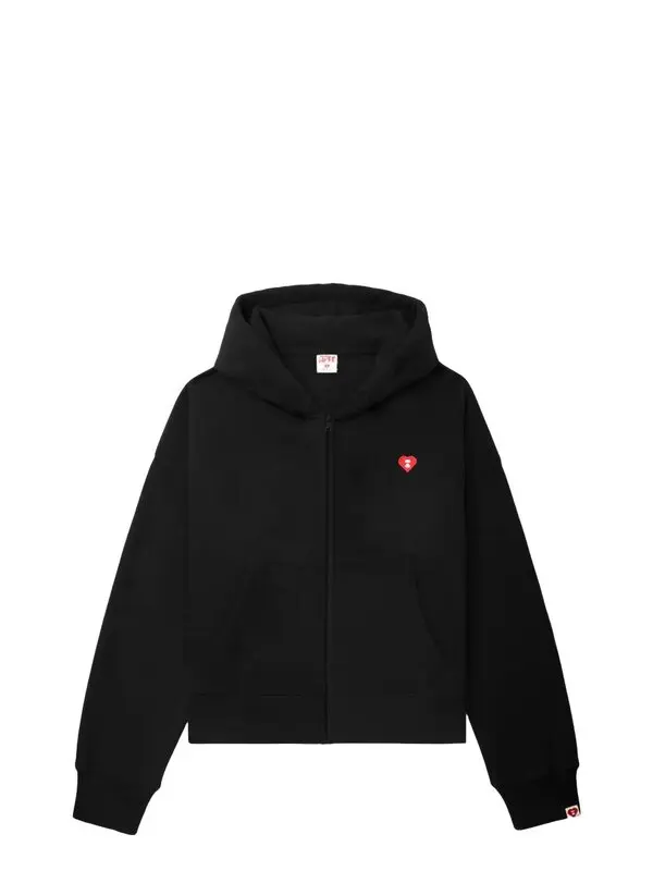 A BATHING APE Heart Appliqué Hoodie - Black