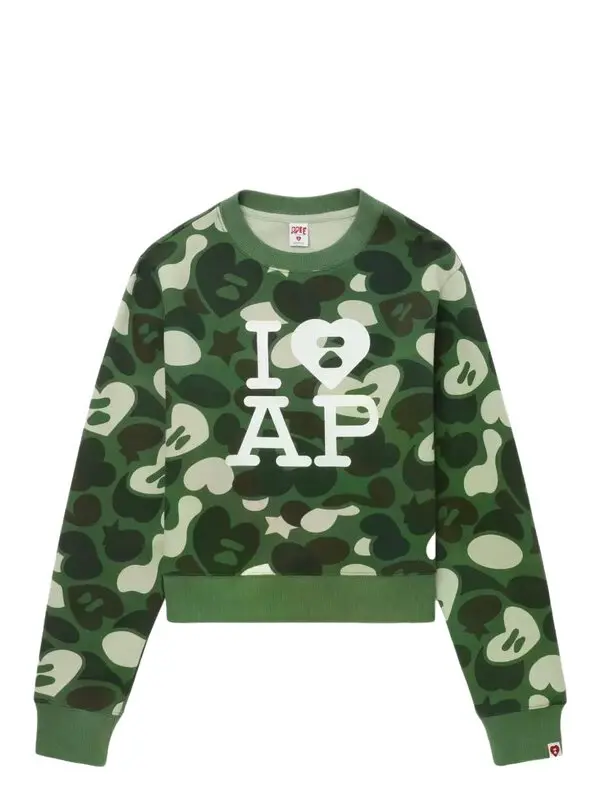 A BATHING APE Camouflage Crewneck Knitwear - Green