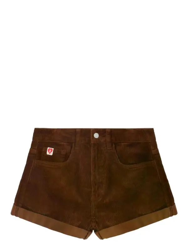 A BATHING APE Corduroy Cuffed Shorts - Brown