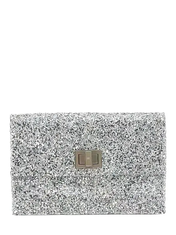 ANYA HINDMARCH Valorie Glitter Clutch - Silver