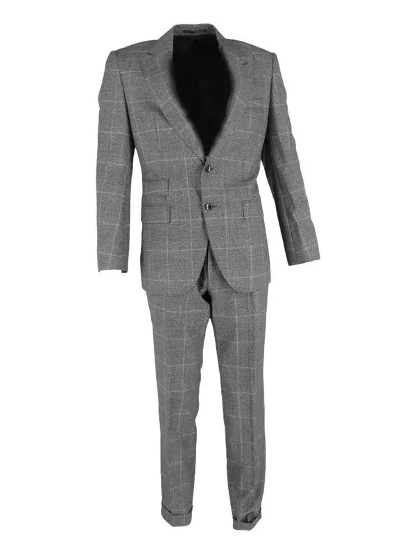 BOSS Plaid Wool Suit - Grey