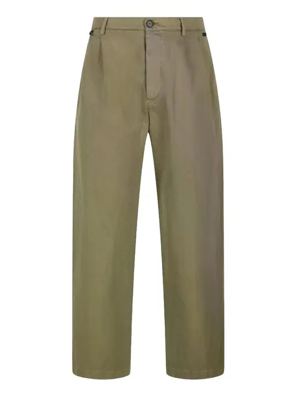 MASSIMO OSTI STUDIO Pleated Trousers With Logo - Neutrals