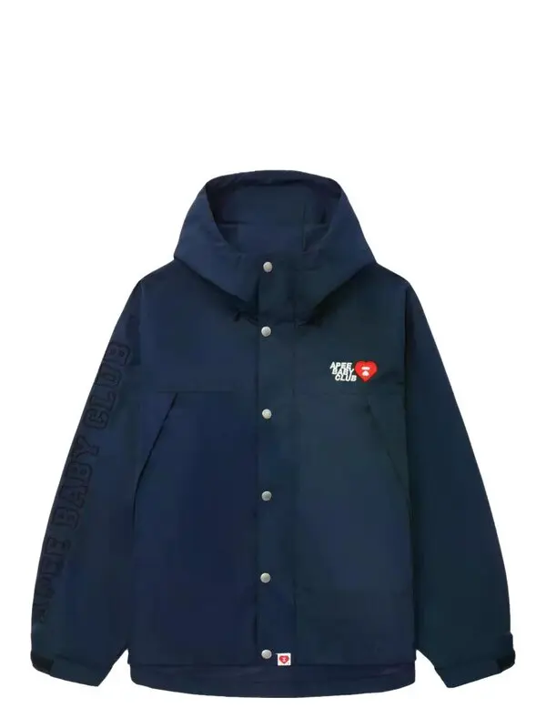A BATHING APE Logo Hooded Jacket - Blue