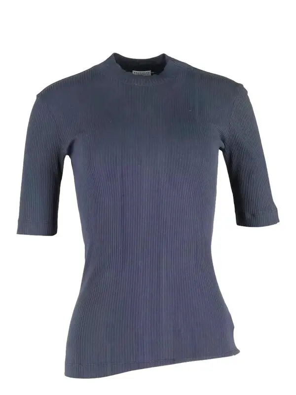 Brunello Cucinelli Ribbed-knit T-shirt - Blue