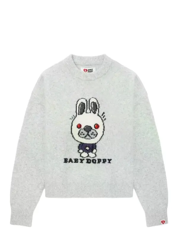 A BATHING APE Graphic Knit Jumper - Grey