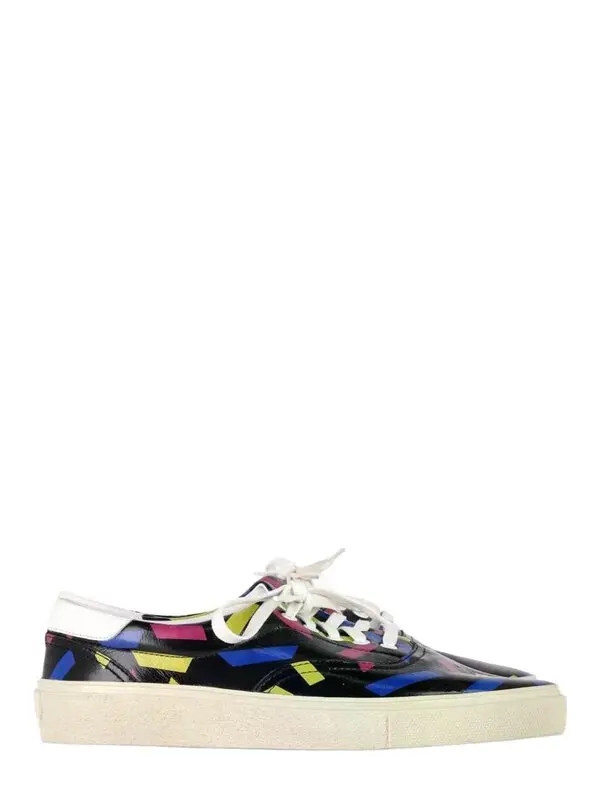 Saint Laurent Printed Lace-up Sneakers - Black