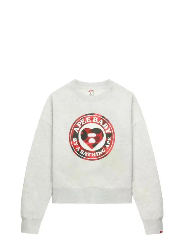 A BATHING APE Heart Print Sweatshirt - Grey