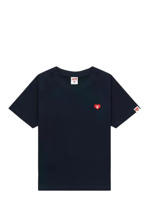 A BATHING APE Heart-appliqué T-shirt - Blue