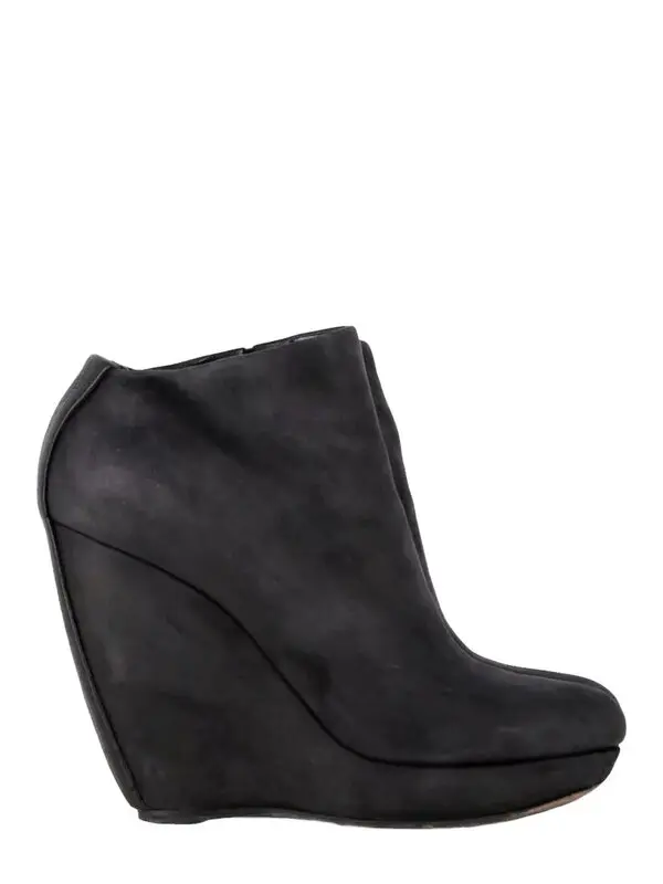 Balenciaga Wedge Suede Ankle Boots - Black