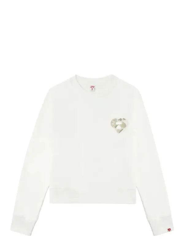 A BATHING APE Heart Appliqué Sweater - White