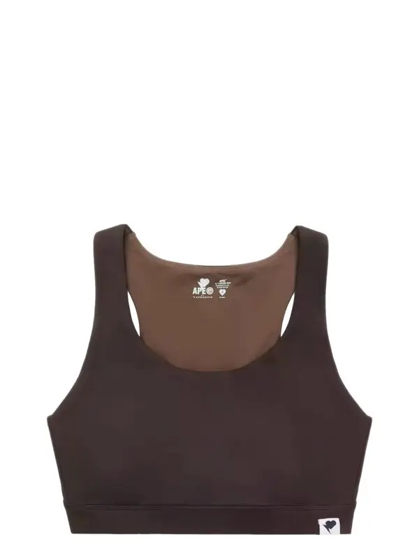 A BATHING APE Scoop-neck Sport Bra - Brown