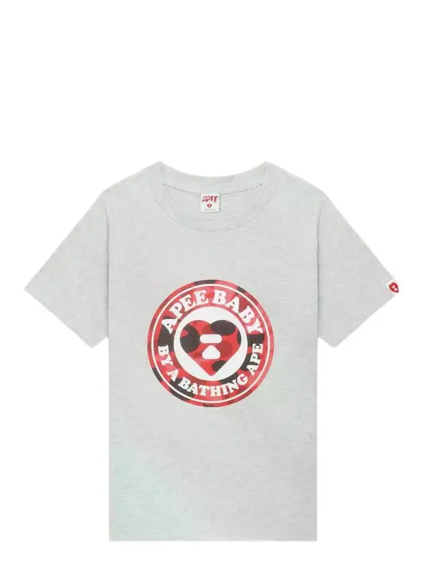 A BATHING APE Camo Heart Logo T-shirt - Grey