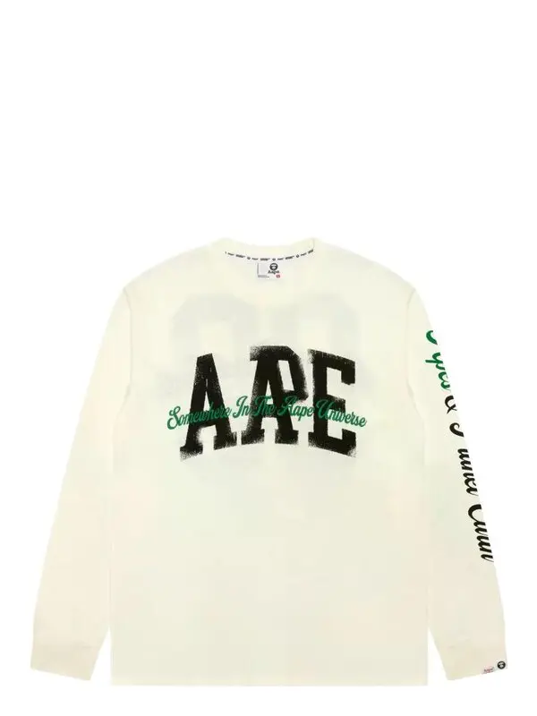 AAPE BY *A BATHING APE® Long-sleeve Printed T-shirt - Neutrals