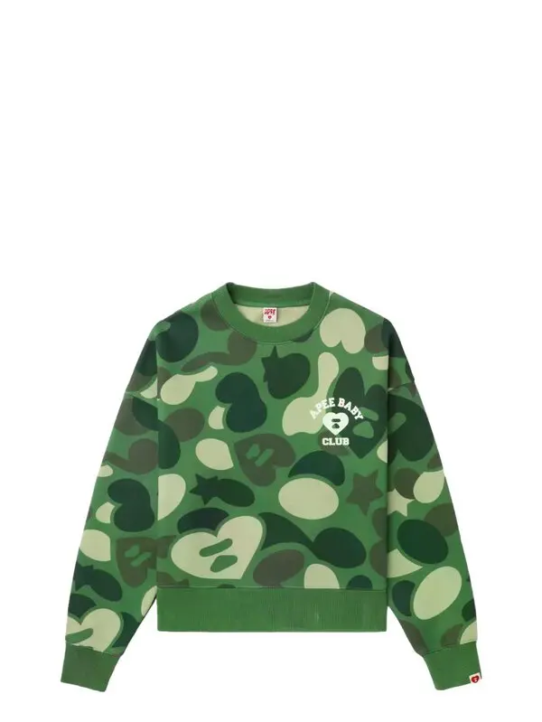 A BATHING APE Camouflage Logo Top - Green