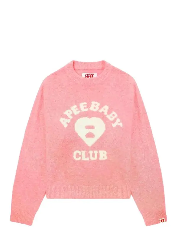 A BATHING APE Heart-motif Knit Sweater - Pink