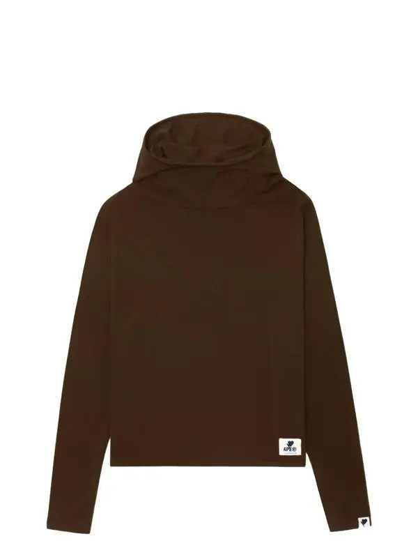 A BATHING APE Hooded Long-sleeve Top - Brown