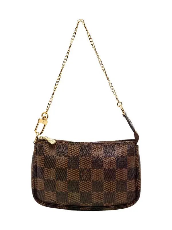 LOUIS VUITTON Damier Ebene Mini Pochette Accessoires Handbag 2019 - Brown