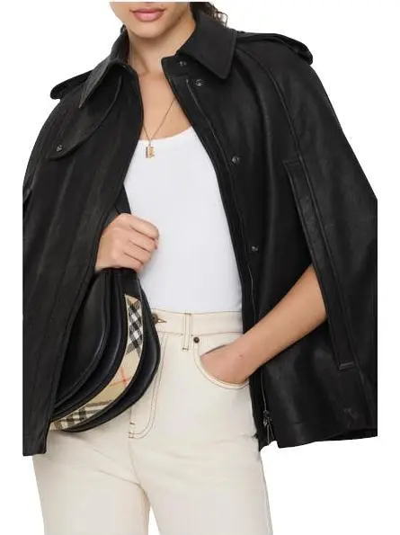 Burberry Leather Cape - Black