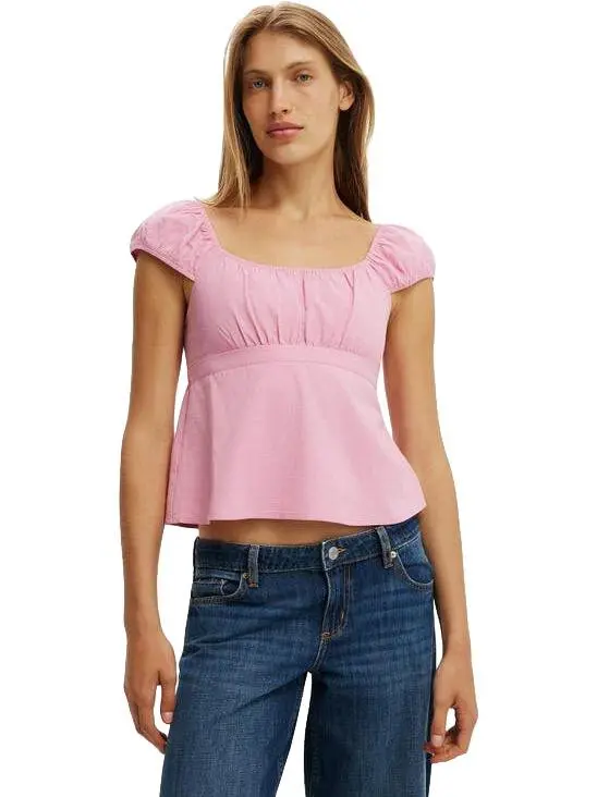 COTTON ON Tie-back Babydoll Top - Light Orchid
