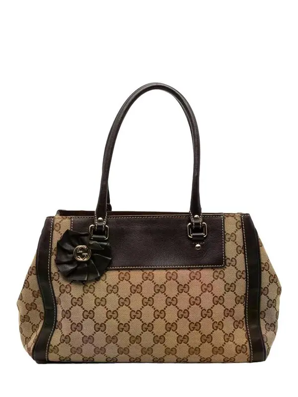 Gucci Gg Canvas Trophy Tote Bag - Brown