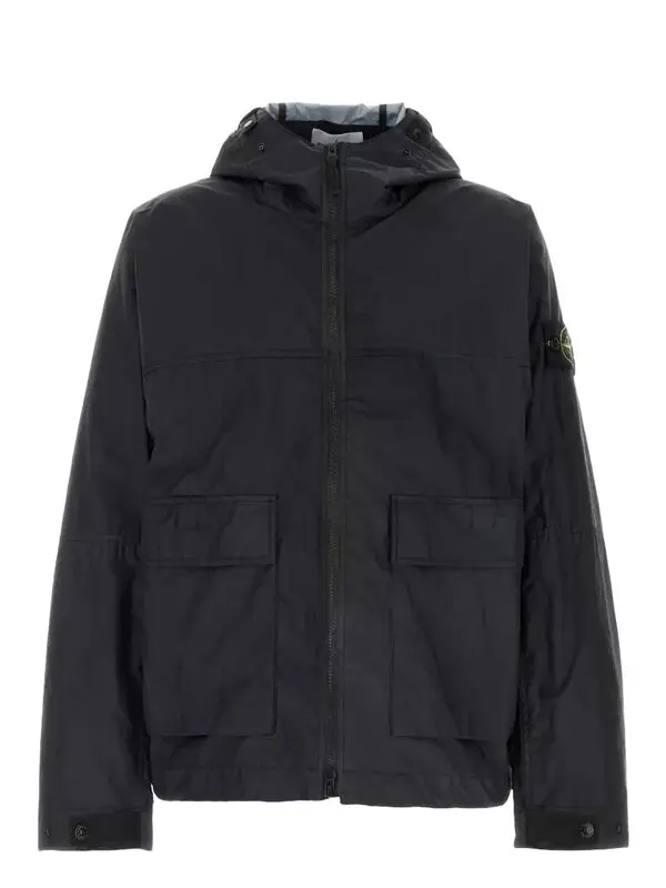 Stone Island Logo-patch Hooded Jacket - Black