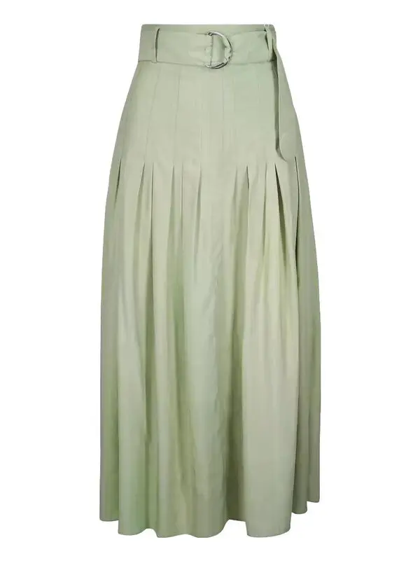 Akris Pleated Belted Skirt - Green