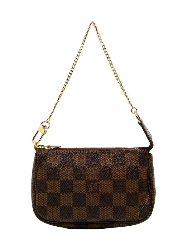 LOUIS VUITTON Damier Ebene Mini Pochette Accessoires Handbag - Brown