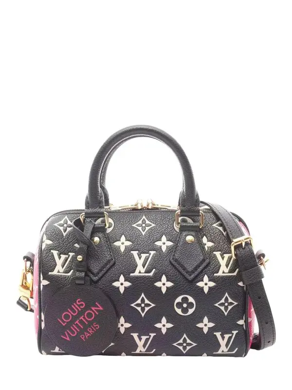 LOUIS VUITTON 2021-2025 Tricolor Monogram Empreinte Speedy Bandouliere 20 Satchel - Black