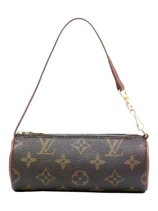 LOUIS VUITTON Monogram Papillon Pochette Handbag - Brown