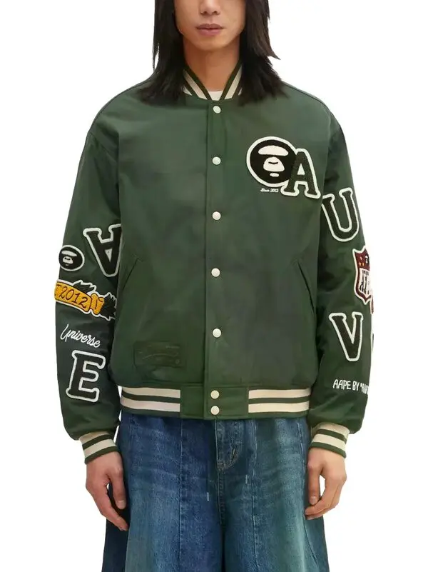 AAPE BY *A BATHING APE® Patch-embroidered Bomber Jacket - Green